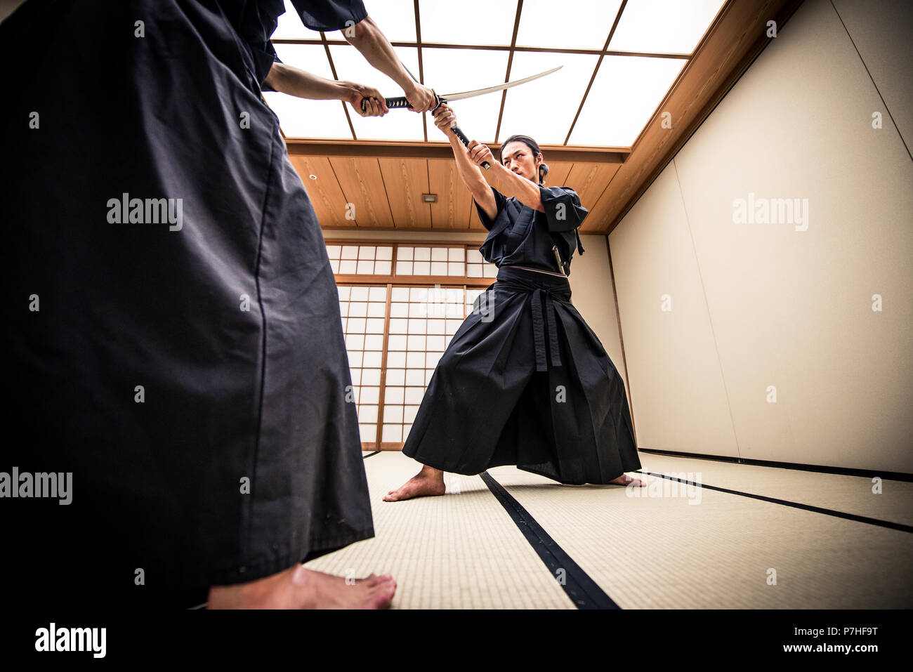 Samurai training in a traditional dojo, in Tokyo Stock Photo - Alamy