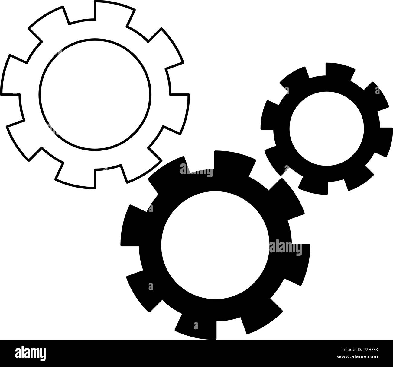 Gears machinery pieces vector illustration graphic design Stock Vector ...