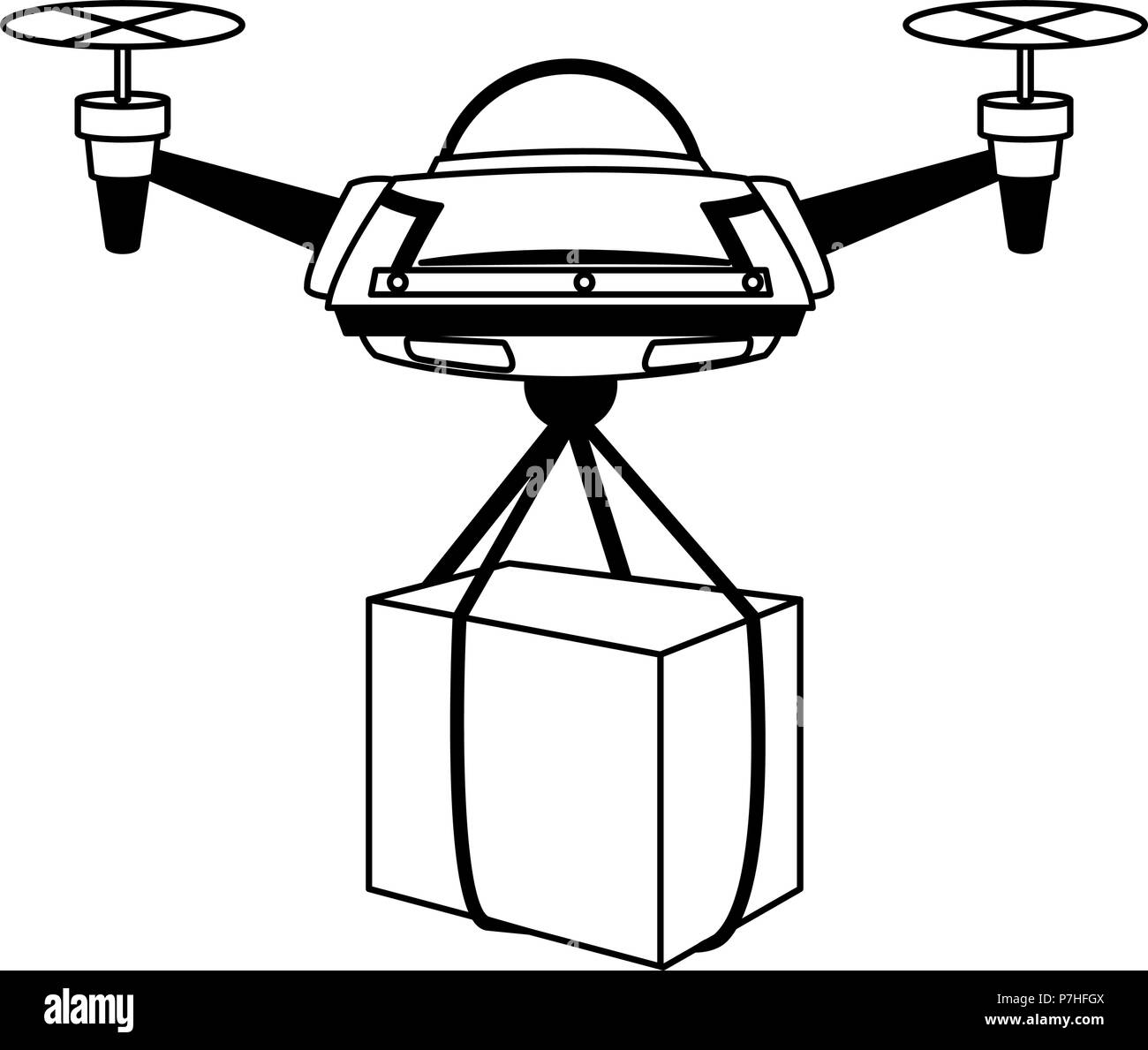 Drone with box vector illustration graphic design Stock Vector Image ...