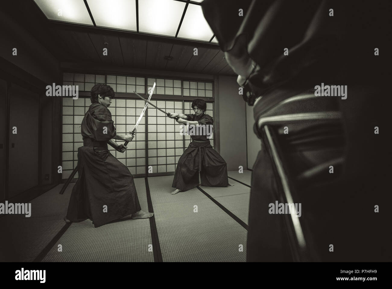 Samurai training in a traditional dojo, in Tokyo Stock Photo - Alamy