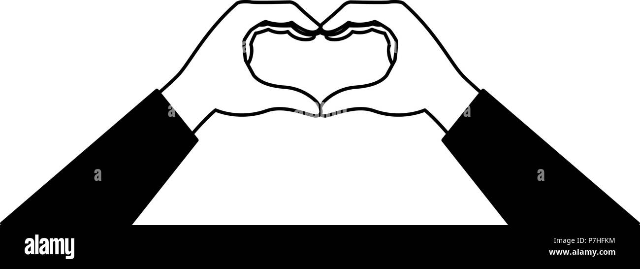 Hands heart shaped sign vector illustration graphic design Stock Vector ...