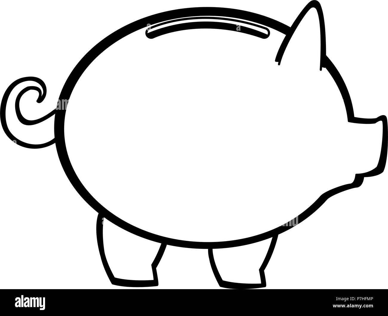 Empty transparent piggy vector illustration graphic design Stock Vector ...