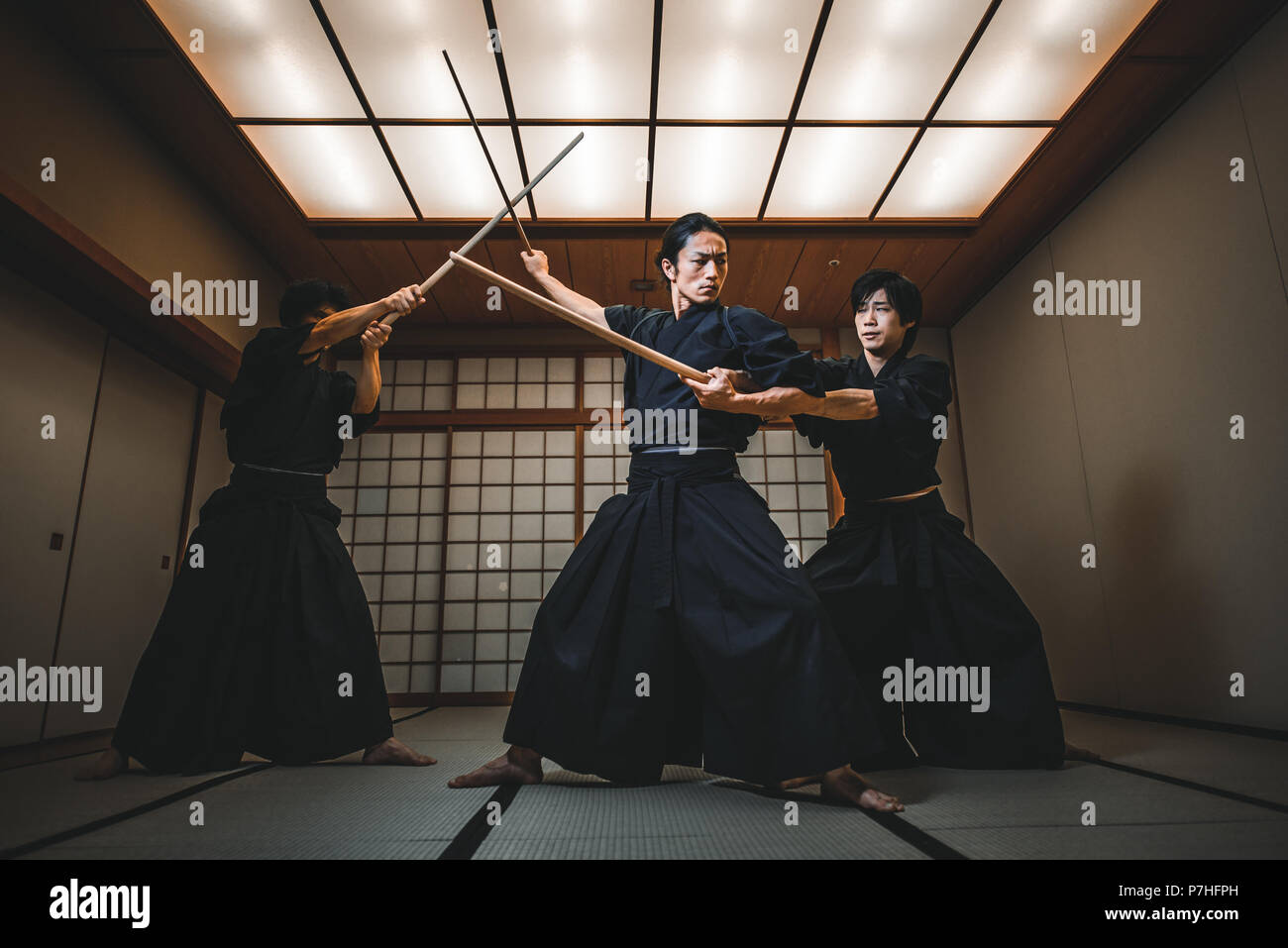 Samurai training in a traditional dojo, in Tokyo Stock Photo - Alamy