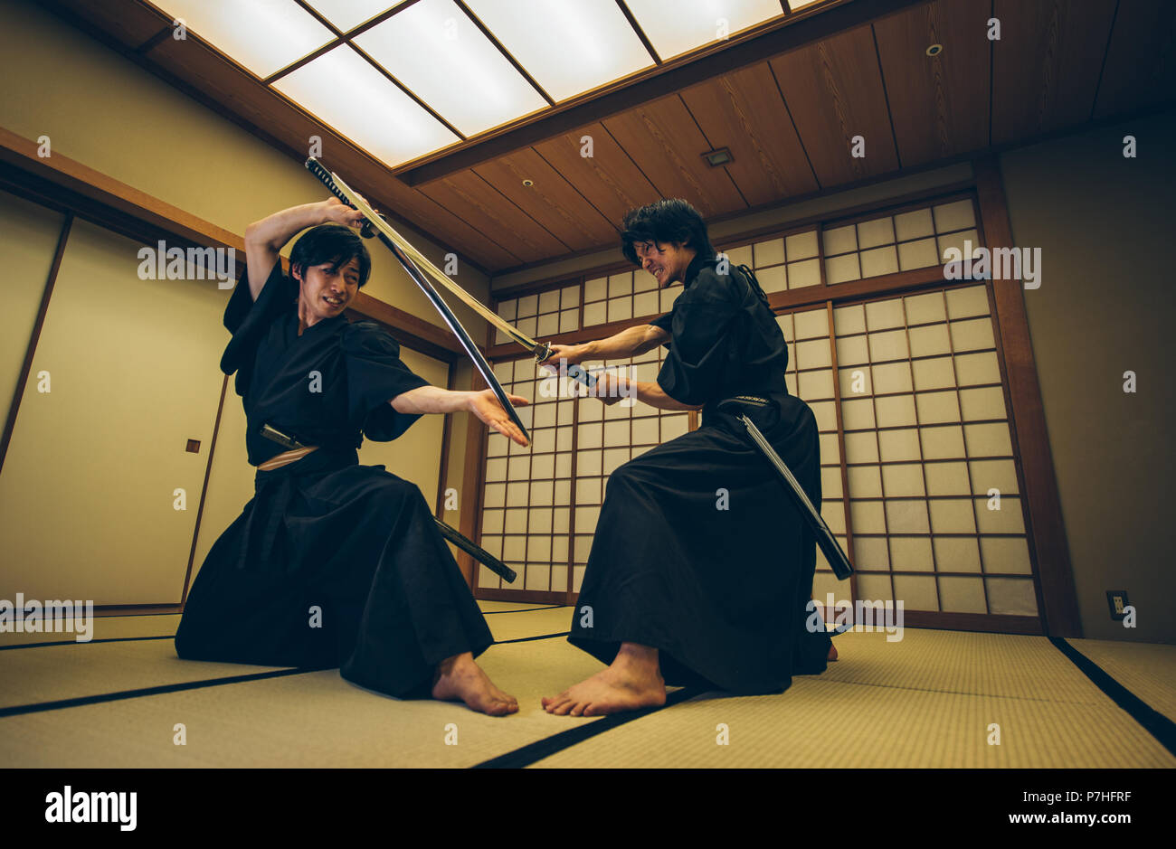 Samurai training in a traditional dojo, in Tokyo Stock Photo - Alamy