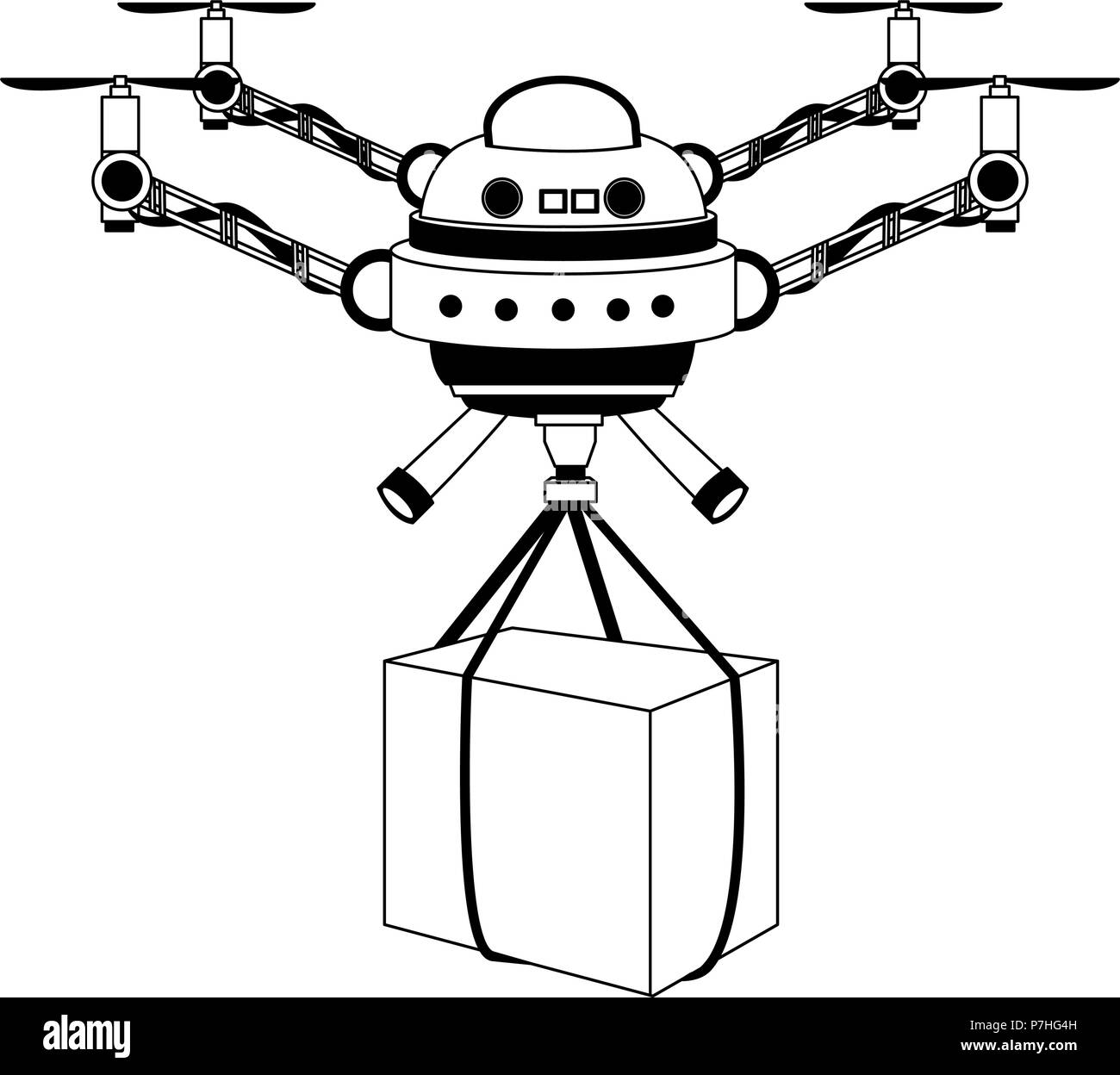 Drone with box vector illustration graphic design Stock Vector Image ...