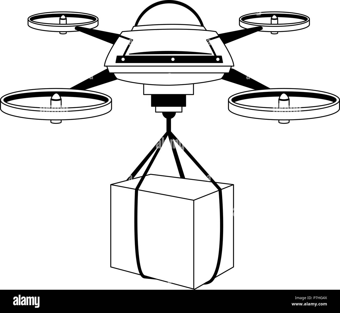Drone with box vector illustration graphic design Stock Vector Image ...