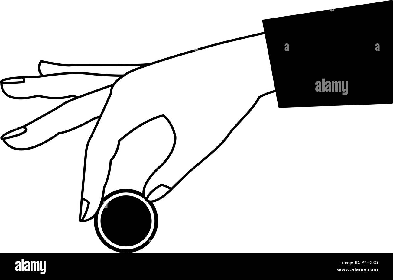 Hand holding coin vector illustration graphic design Stock Vector Image ...