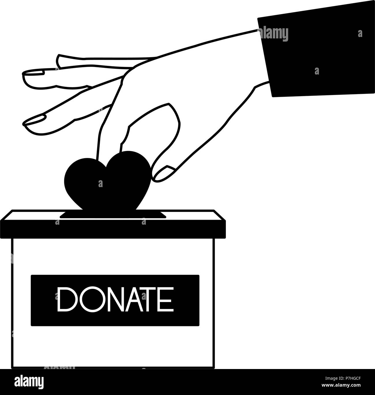 Hand with donate box vector illustration graphic design Stock Vector ...
