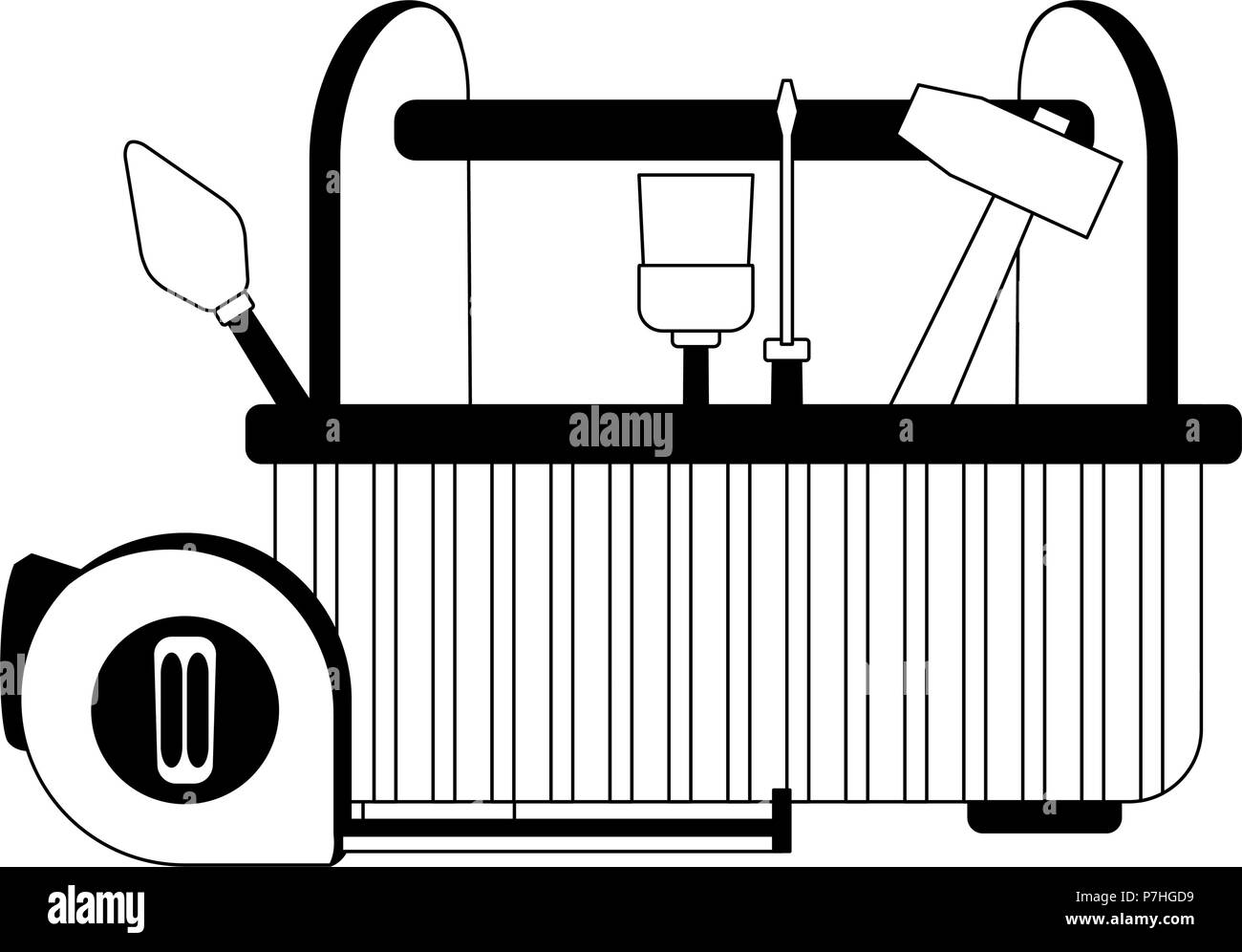 Construction tool inside box vector illustration graphic design Stock ...