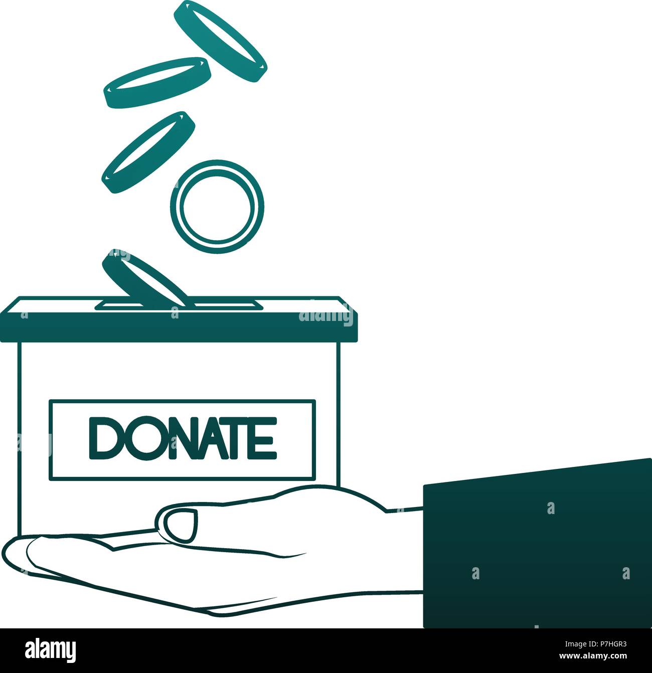 Hand with donate box vector illustration graphic design Stock Vector ...