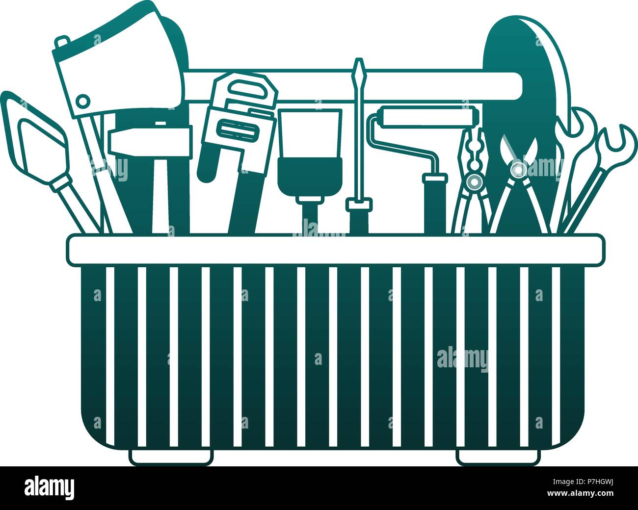 Construction tool inside box vector illustration graphic design Stock ...