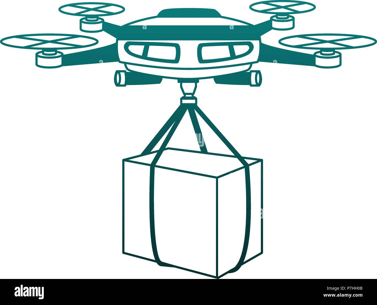 Drone with box vector illustration graphic design Stock Vector Image ...