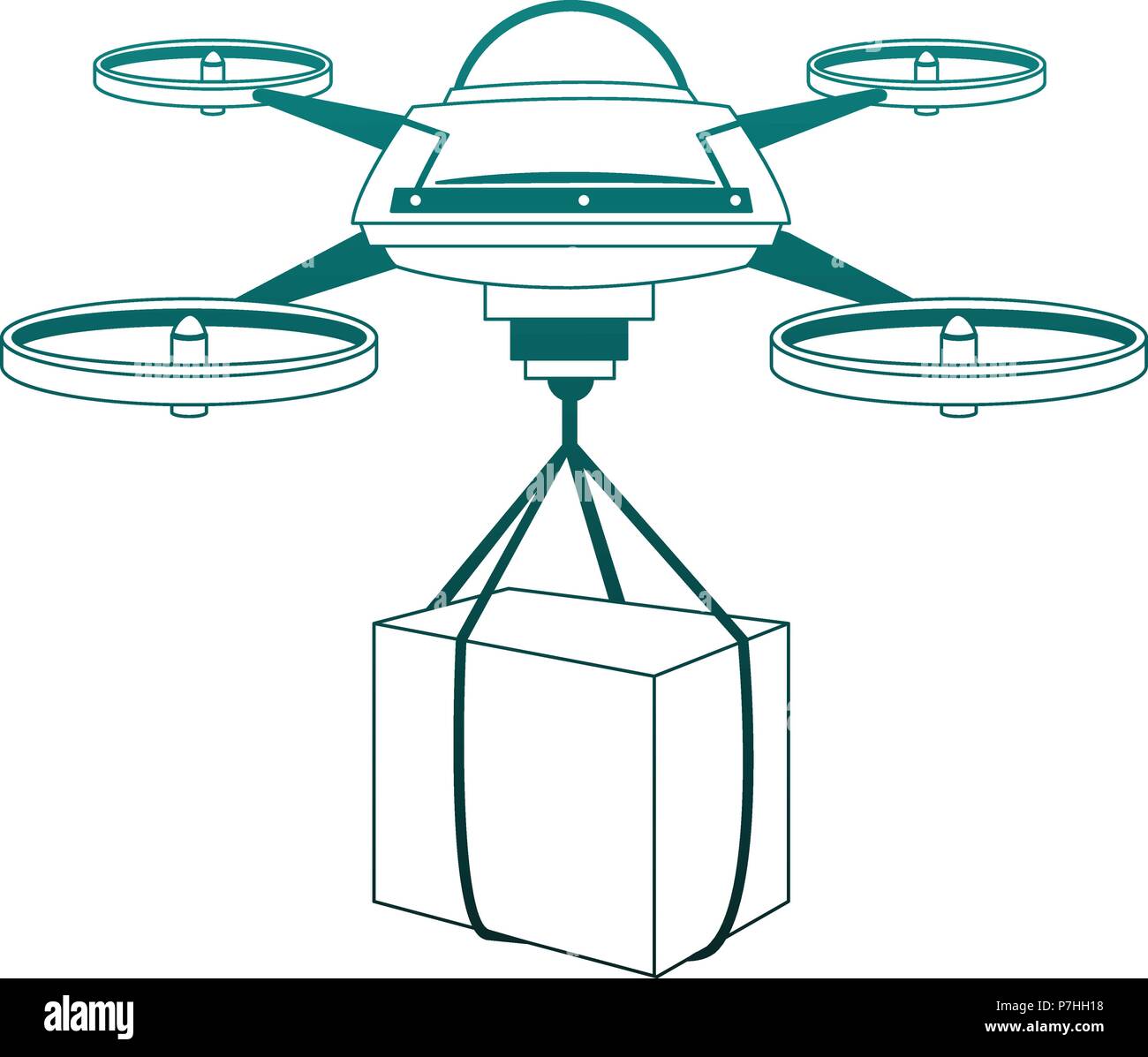 Drone with box vector illustration graphic design Stock Vector Image ...