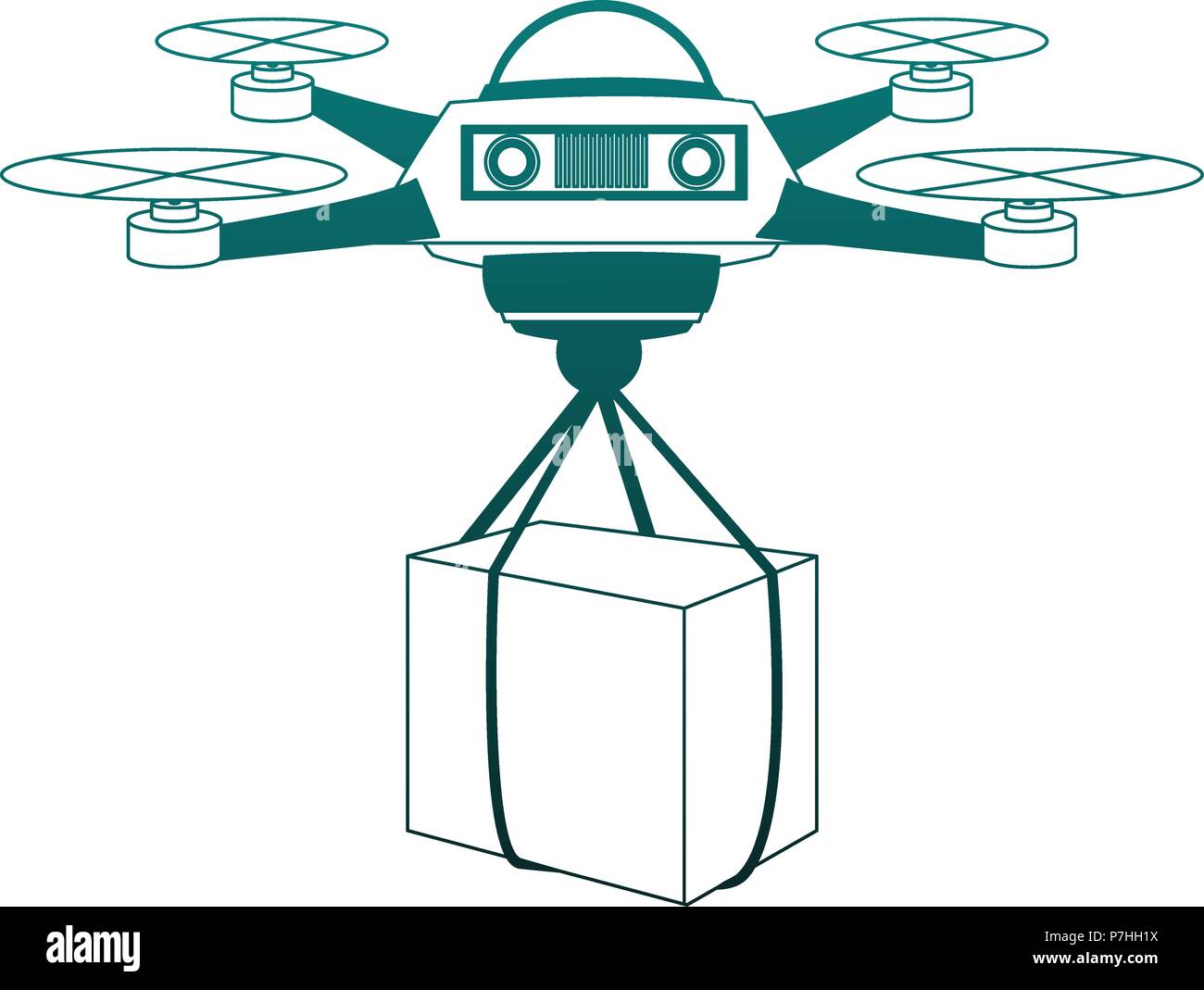 Drone with box vector illustration graphic design Stock Vector Image ...