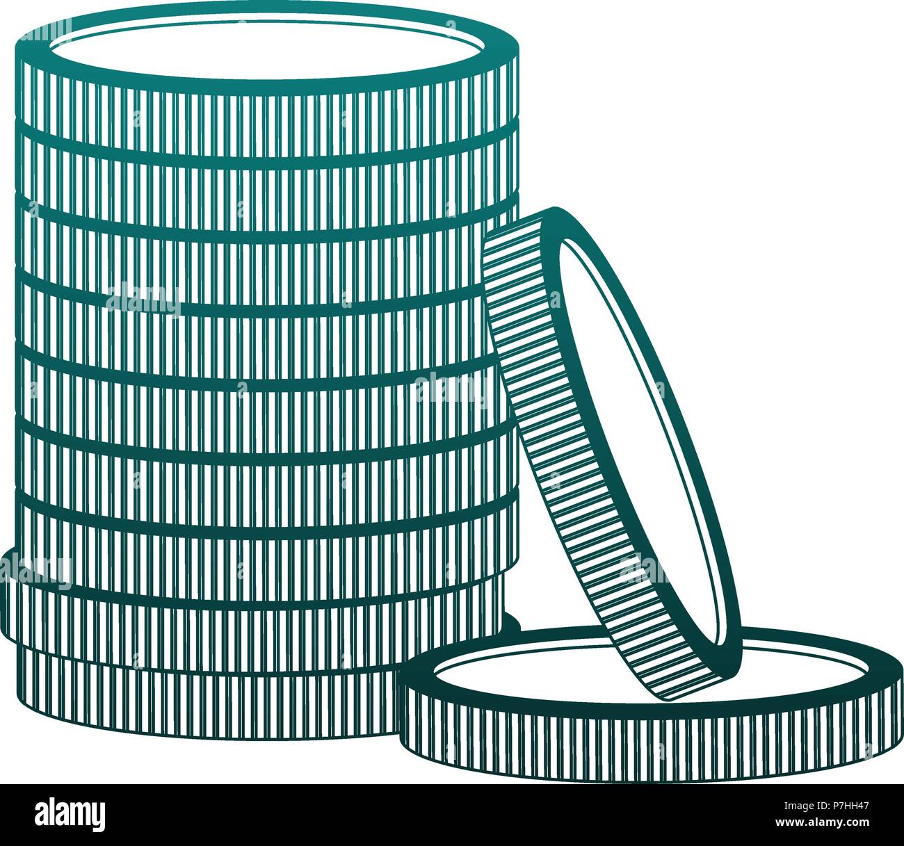 Coins stacked isolated vector illustration graphic design Stock Vector ...