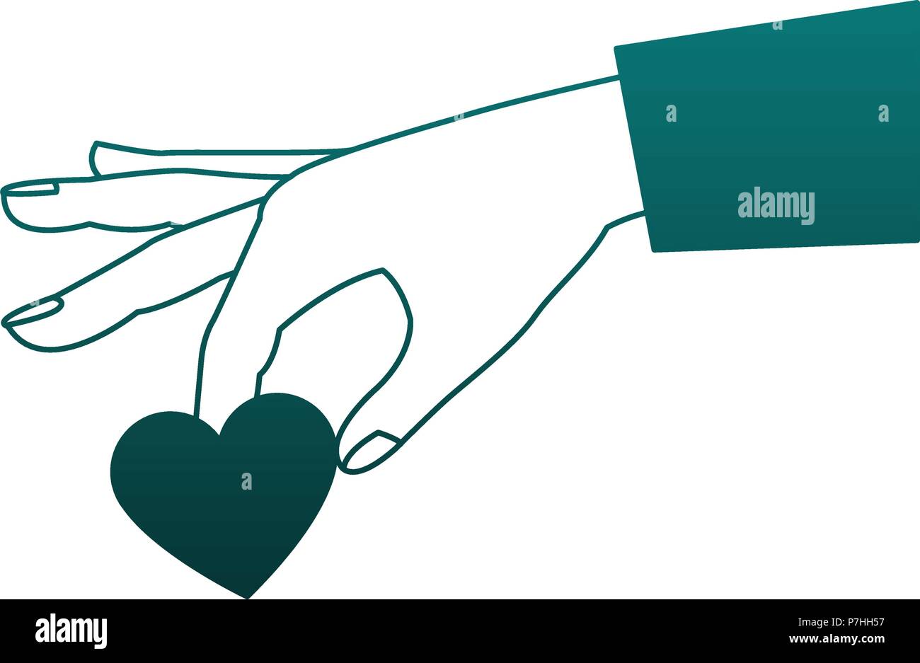 Hand with lovely heart vector illustration graphic design Stock Vector ...