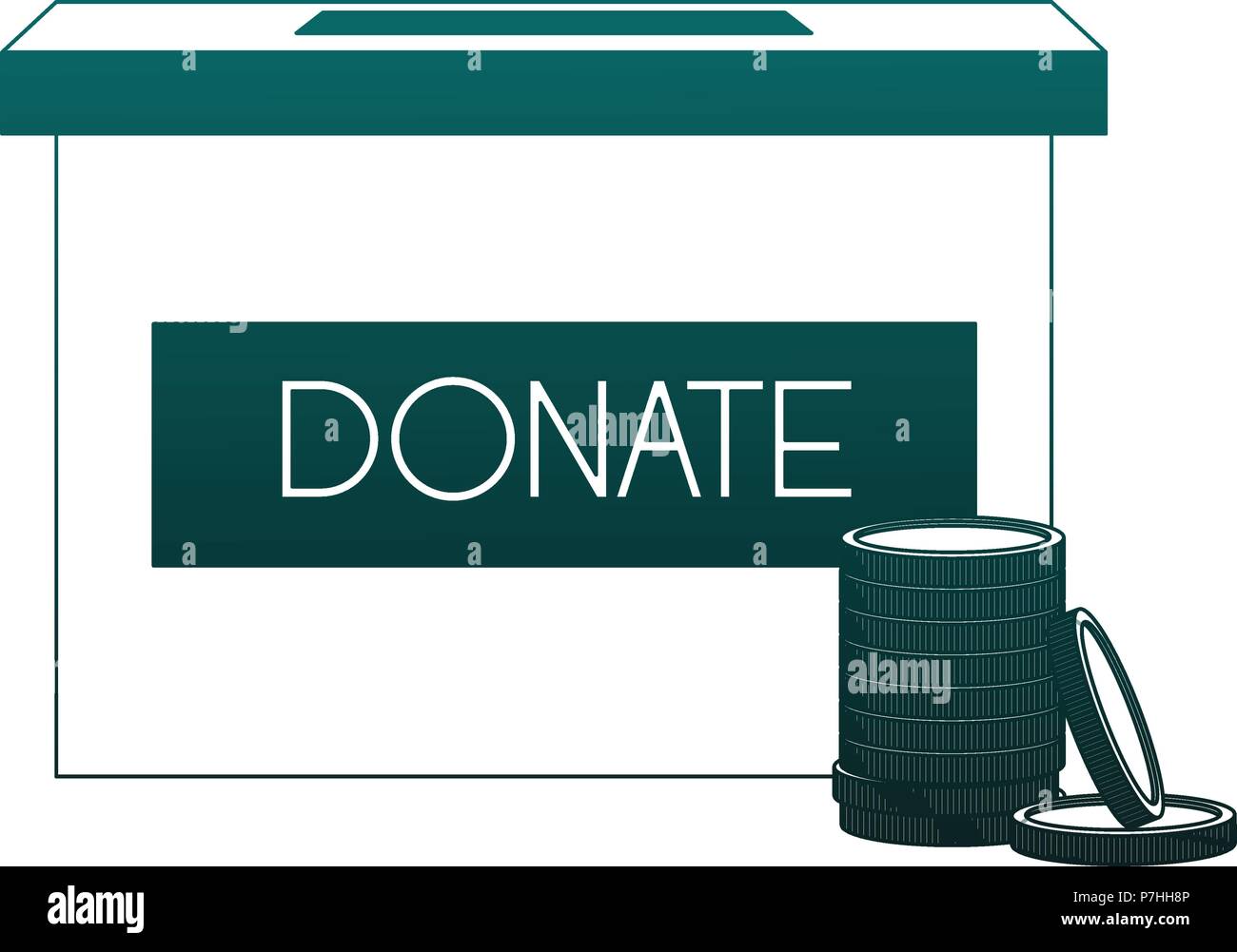 Coind donate box vector illustration graphic design Stock Vector Image ...