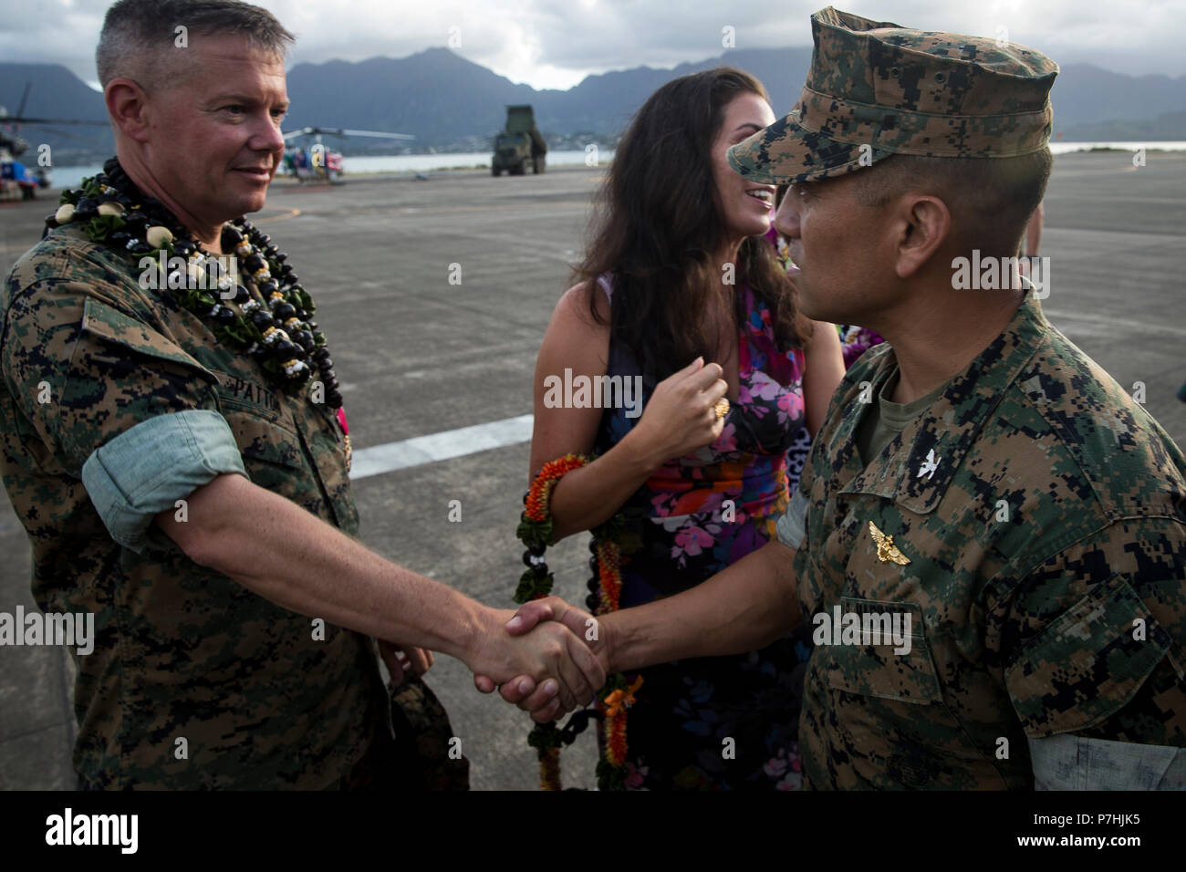 U.S. Marine Corps Col. Christopher Patton, off-going commanding officer ...