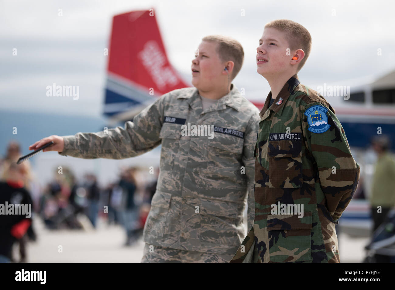 Alaska Civil Air Patrol cadets Mitchell Anderson, 13, and Mason Beiler ...