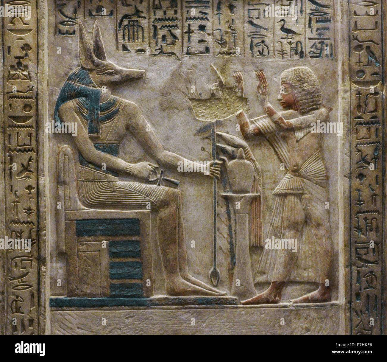 Egypt. Stele of the royal scribe Ipi. New Kingdom (18th Dynasty). 14th ...