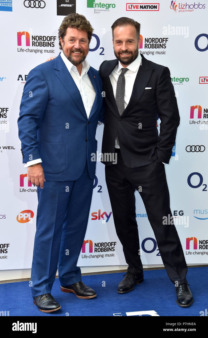 Michael Ball And Alfie Boe Attending The Nordoff Robbins O2 Silver Clef Awards 2018 Held At