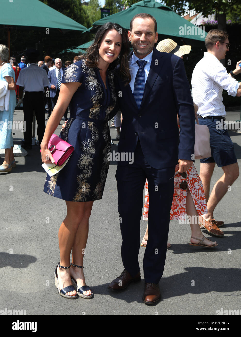 Angela and Sergio Garcia on day five of the Wimbledon Championships at ...