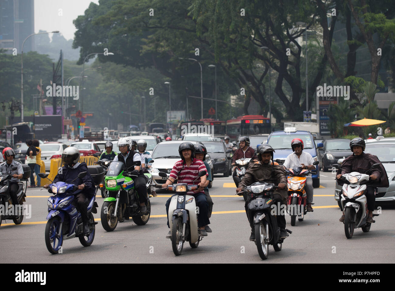 Busy street scenes and urban daily life in Malaysia's capital city ...