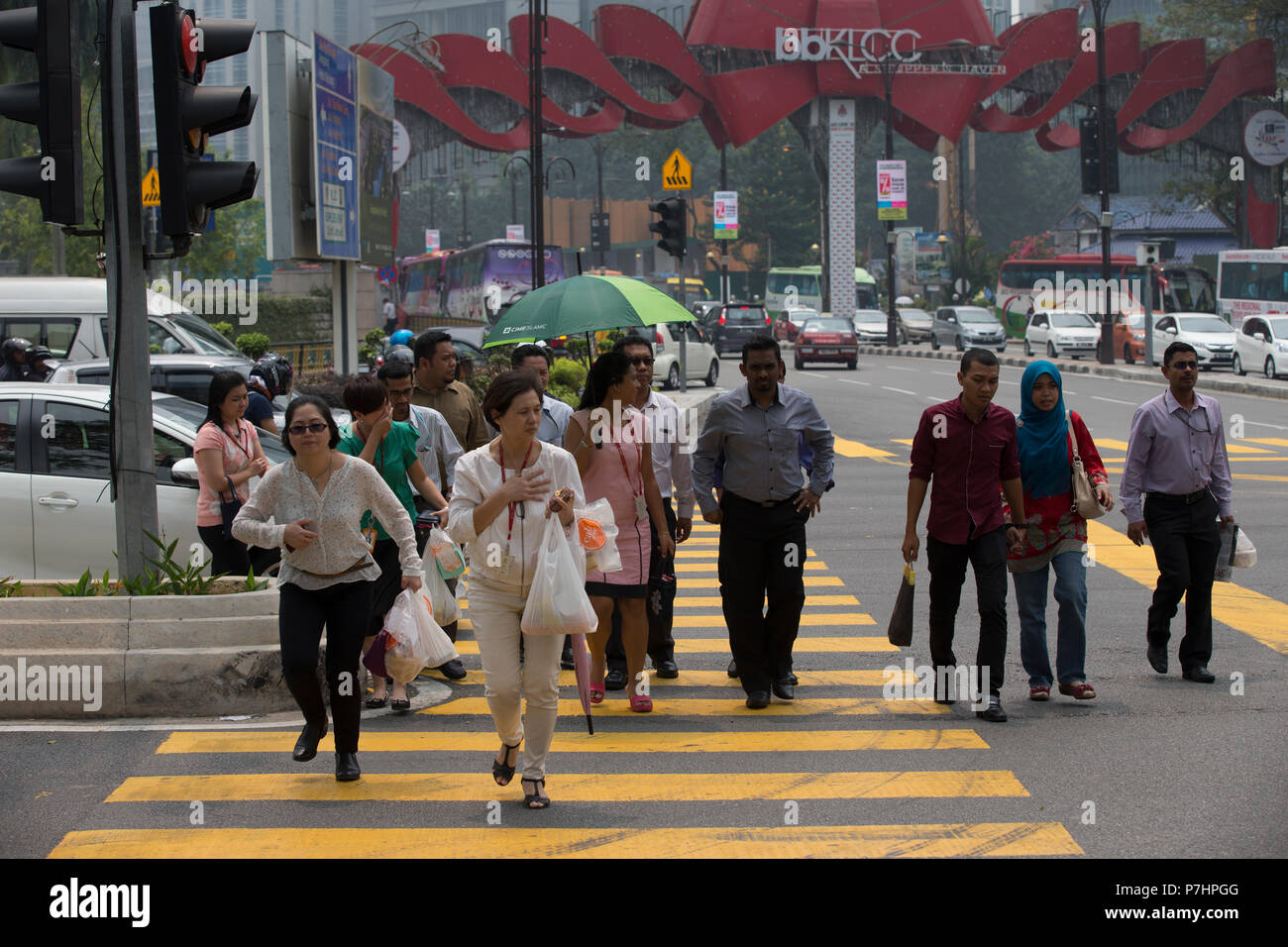 Busy street scenes and urban daily life in Malaysia's capital city ...