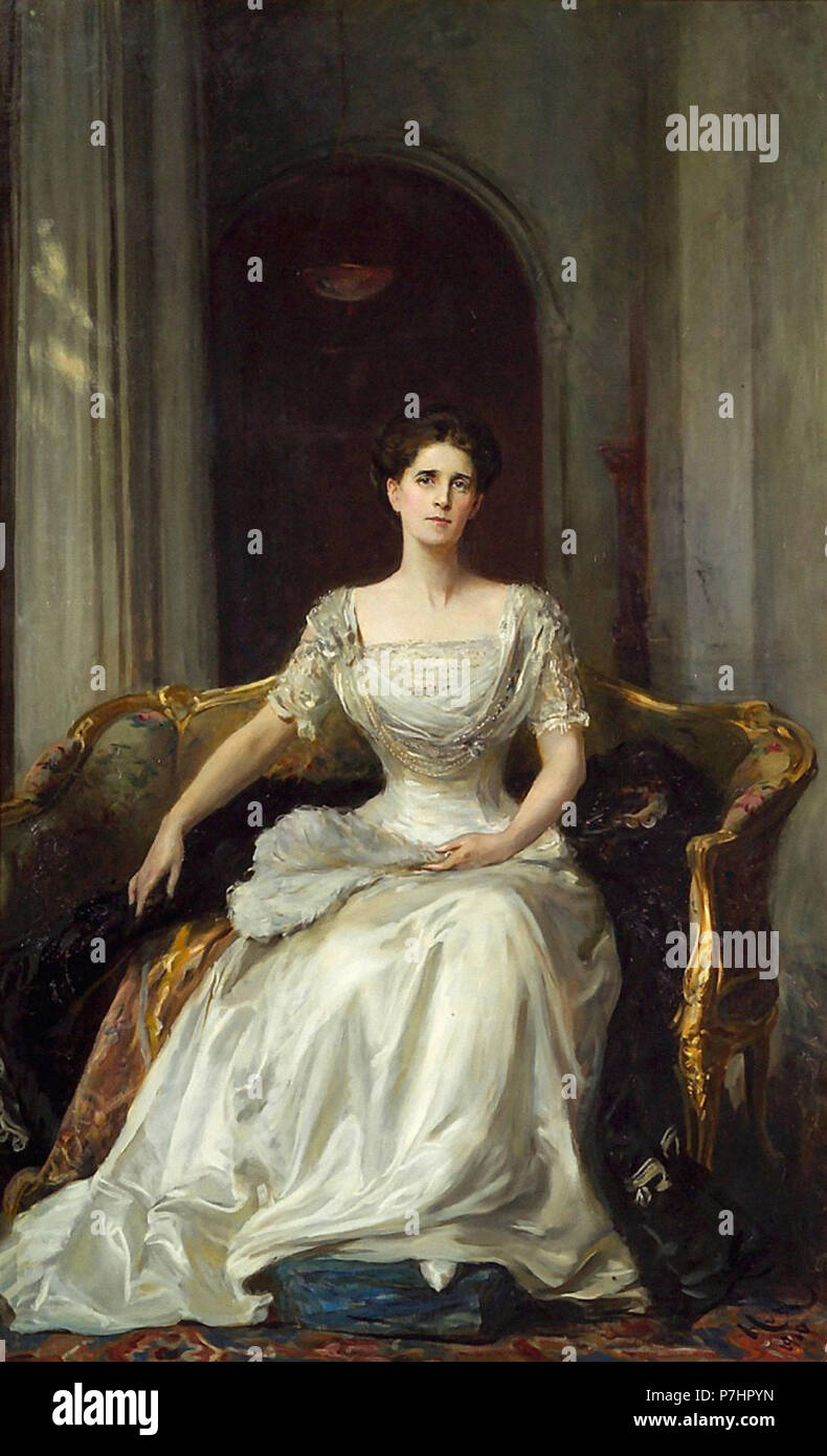 Herkomer Hubert Von - Portrait of Mrs Mabel Brooks of Kinmount Stock ...