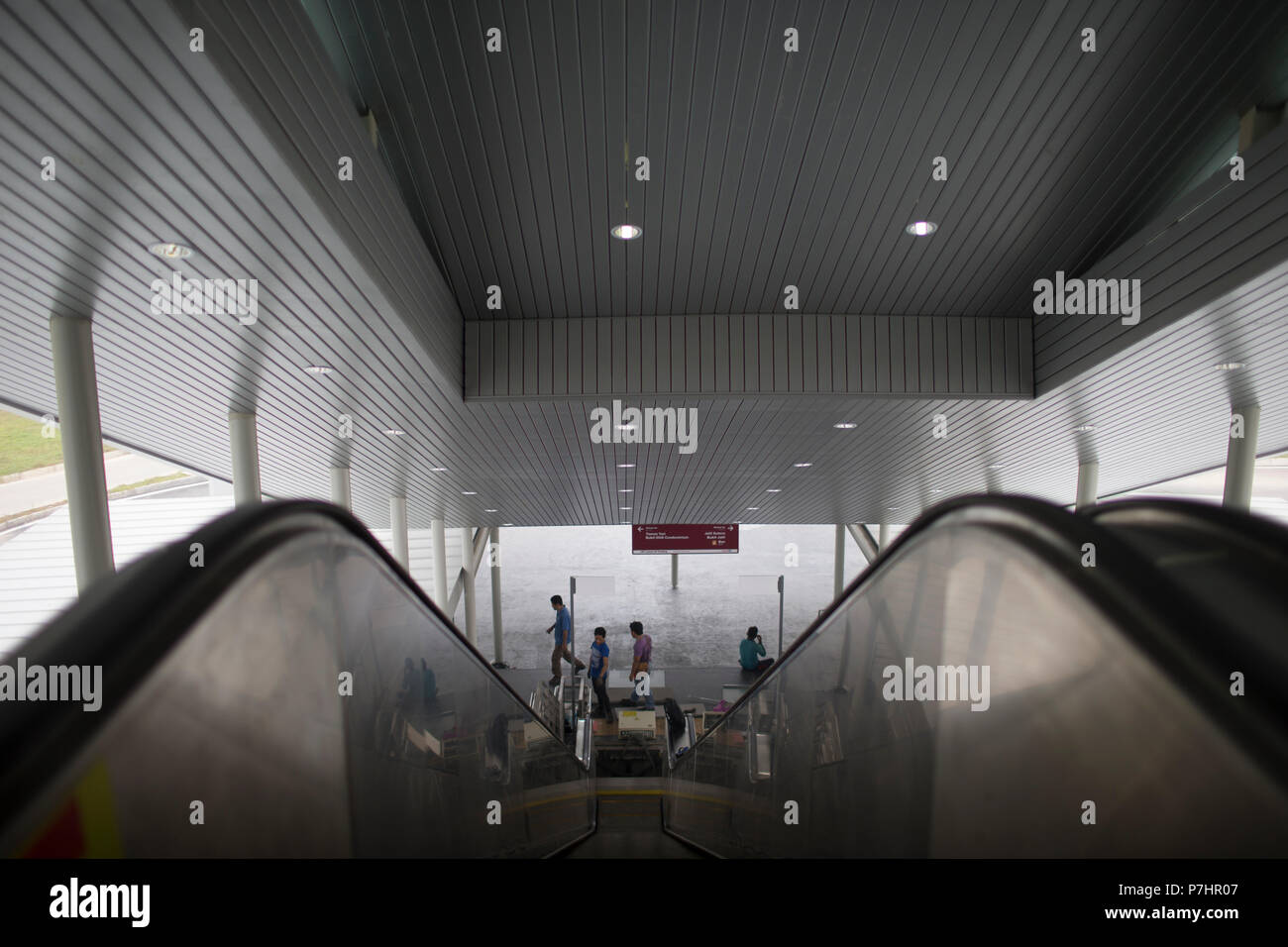 Construction work on the new elevated train system around Malaysia's ...