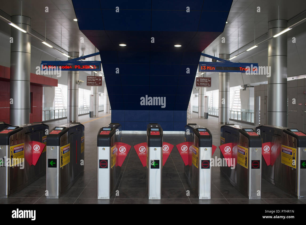 Construction work on the new elevated train system around Malaysia's ...