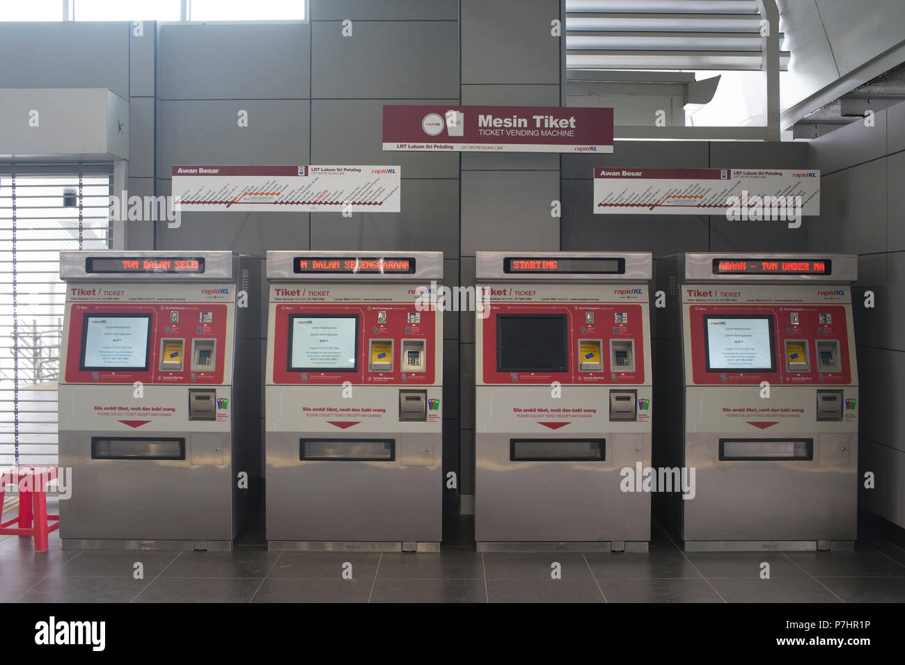 Construction work on the new elevated train system around Malaysia's ...