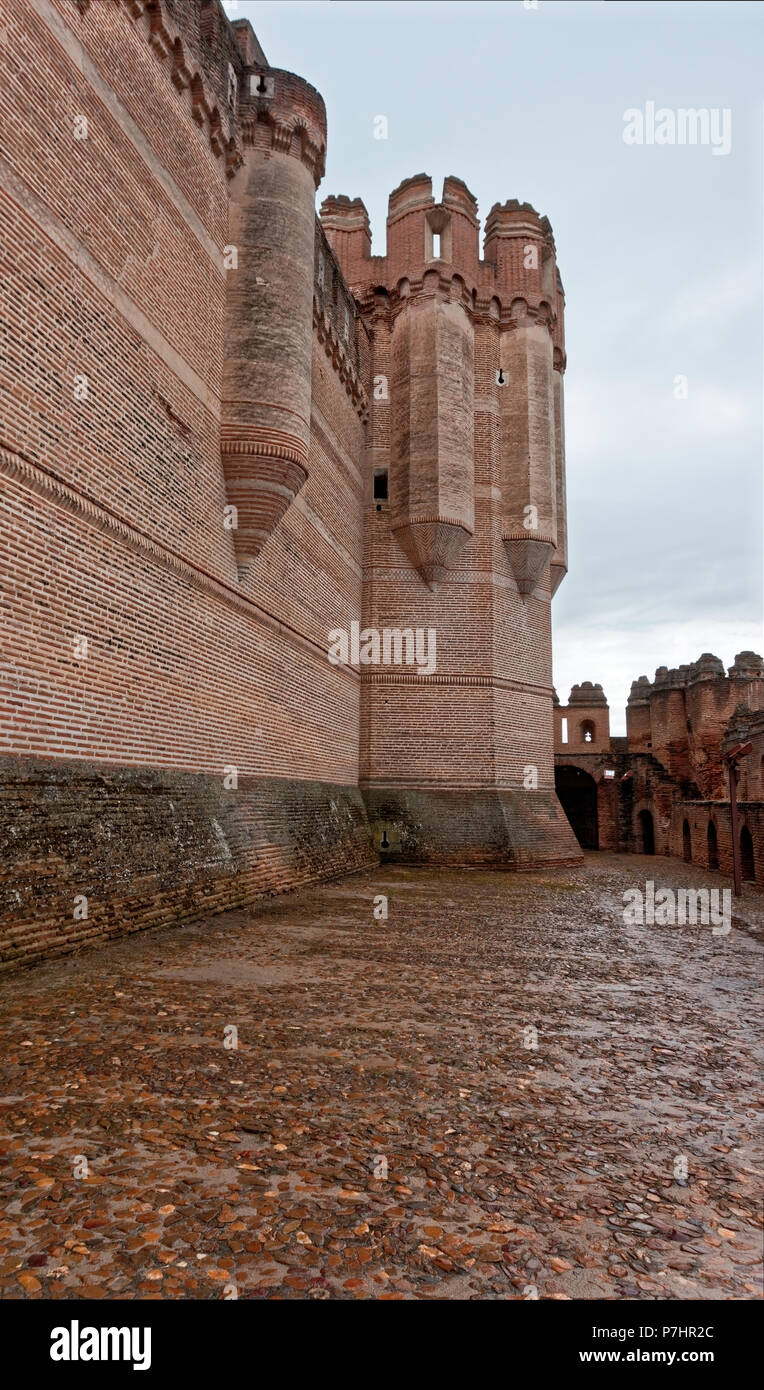 Coca, Segovia, Spain - June 09, 2018: Gothic Mudejar castle of the ...