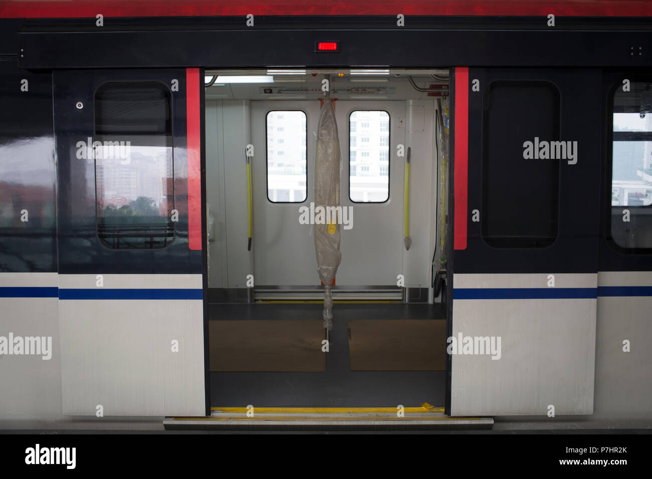 Construction work on the new elevated train system around Malaysia's ...