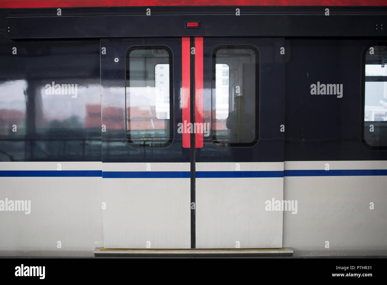 Construction work on the new elevated train system around Malaysia's ...
