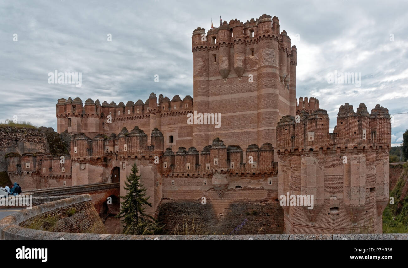 Coca, Segovia, Spain - June 09, 2018: Gothic Mudejar castle of the ...