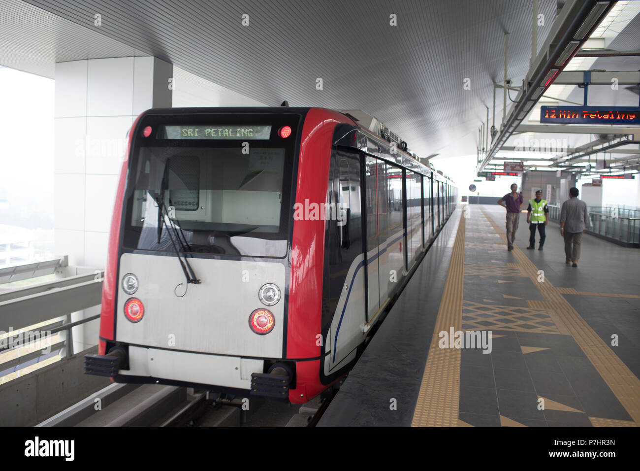 Construction work on the new elevated train system around Malaysia's ...