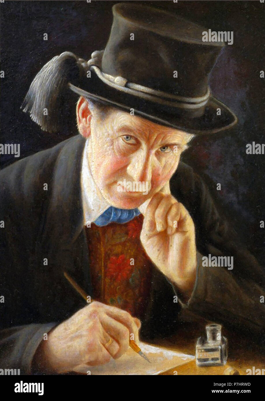 Heuser Christian - Portrait of a Gentleman Writing a Letter Stock Photo ...