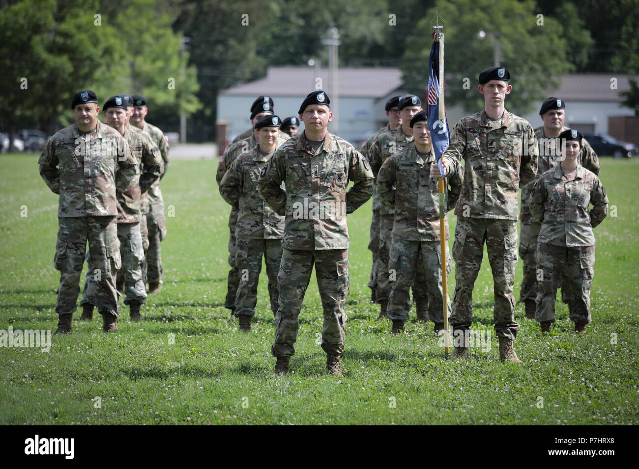 Soldiers with the 389th U.S. Army Materiel Command Band stand at parade ...