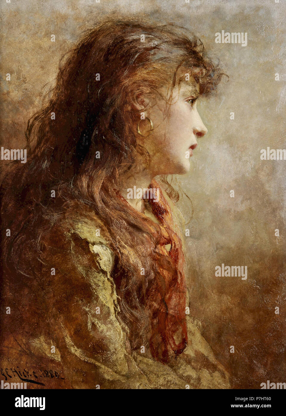 Hicks George Elgar - a Gypsy Girl 2 Stock Photo - Alamy