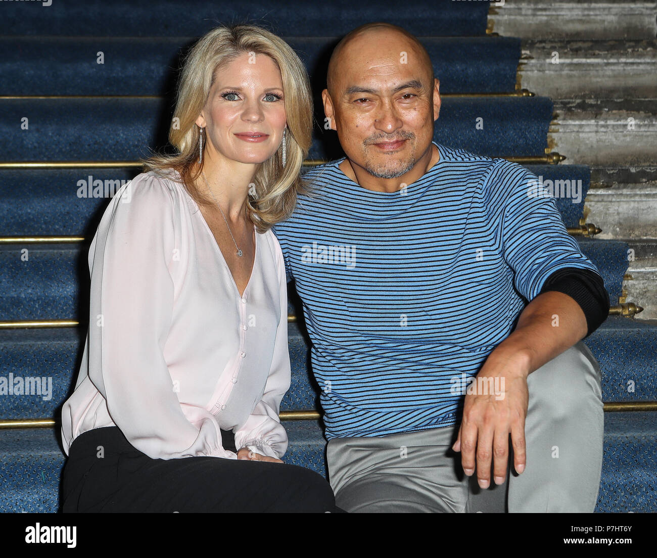 Kelli O'Hara and Ken Watanabe at the photocall for the stage musical ...