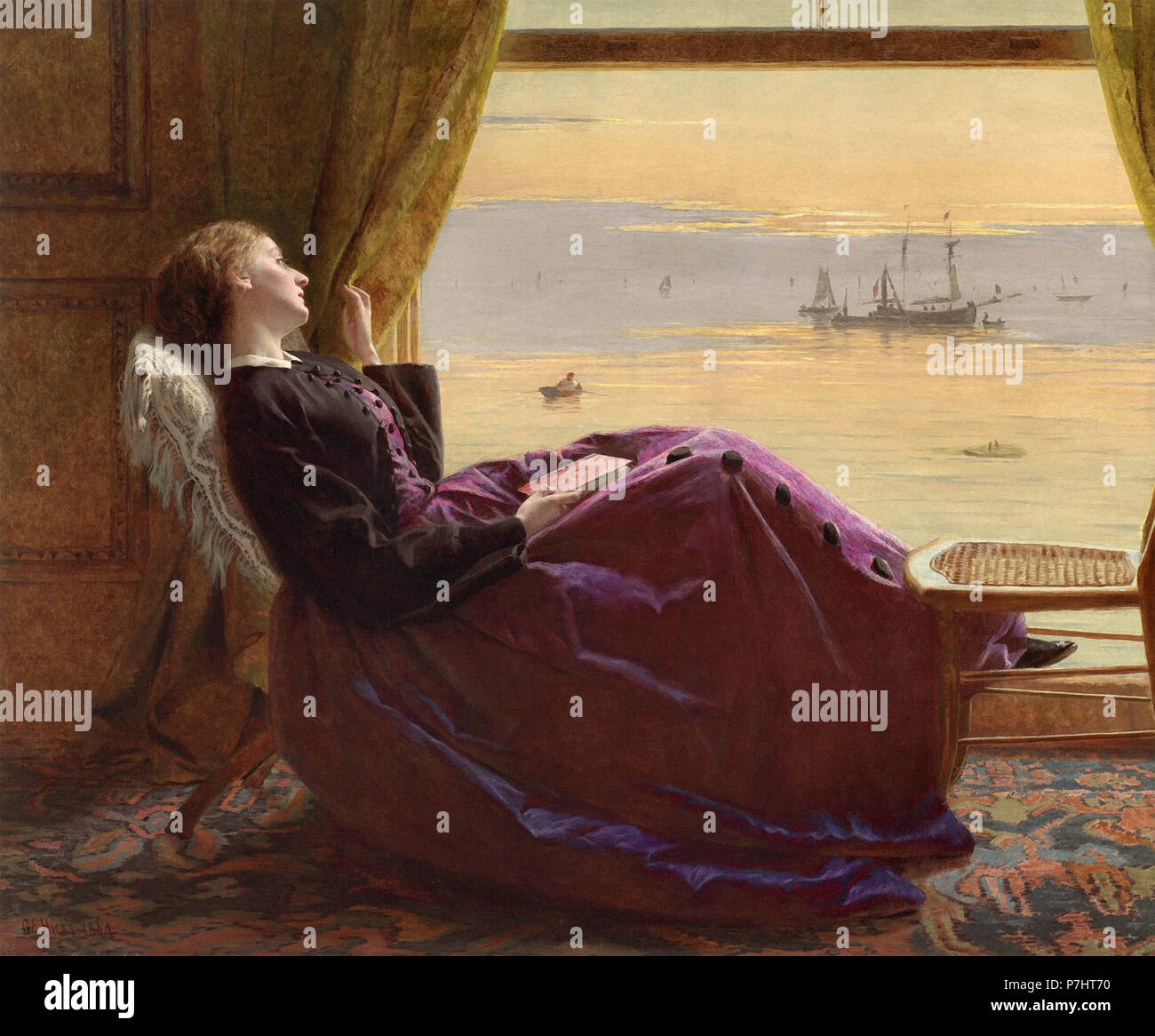 Hicks George Elgar - at Evening Time Stock Photo - Alamy