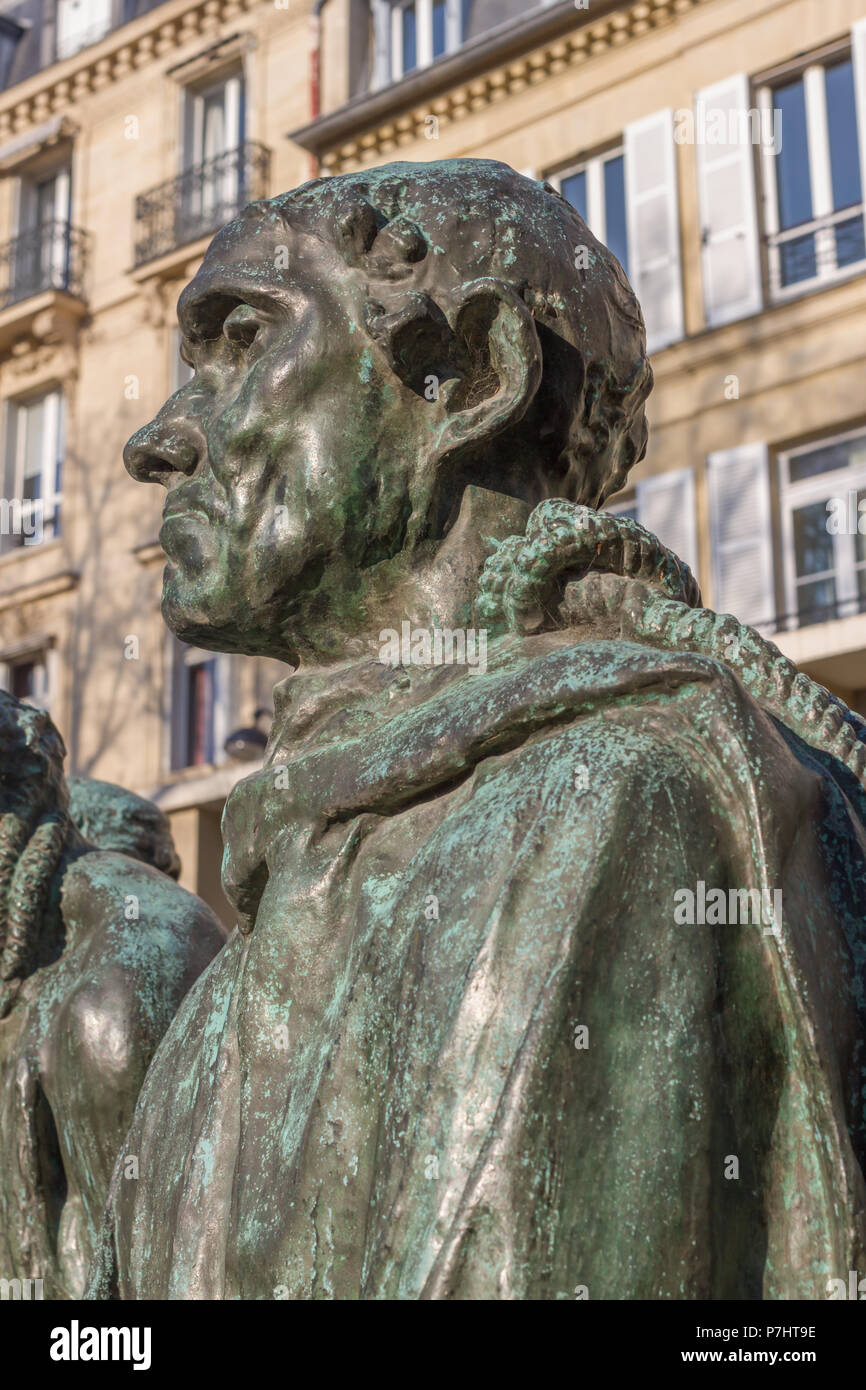 Paris, France - January 20, 2017: Les Bourgeois de Calais sculpture by ...