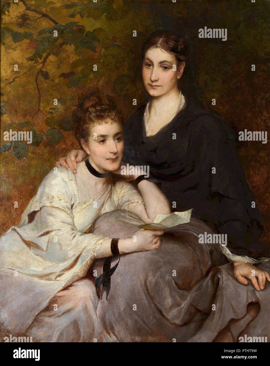 Hicks George Elgar - Portrait of Mrs Stanley Clarke and Mrs Sloane ...