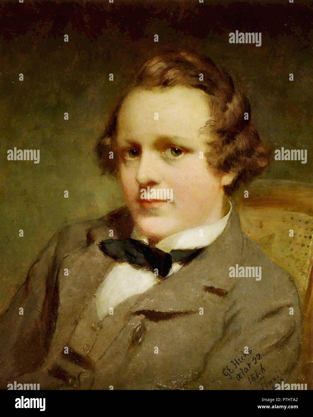 Hicks George Elgar - Self Portrait 2 - at the Age Of 22 Stock Photo - Alamy