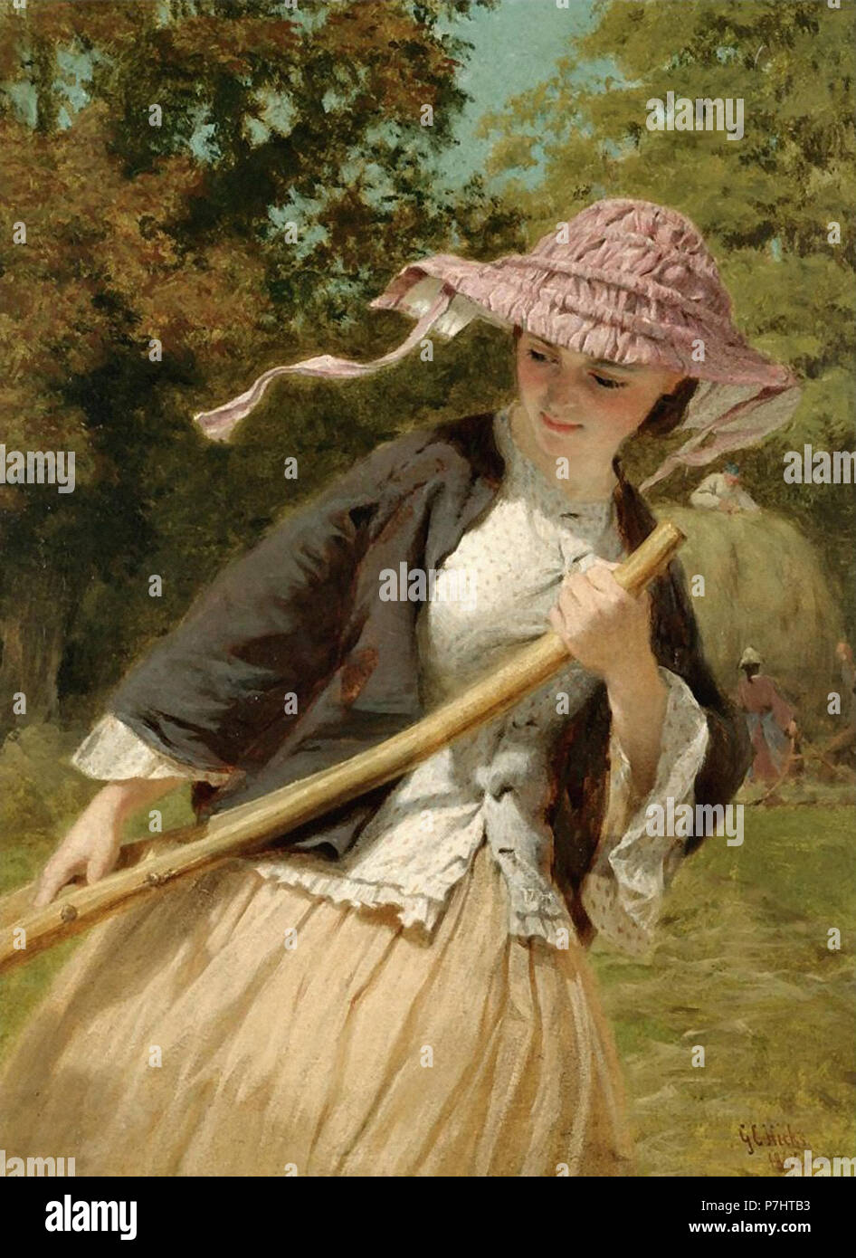 Hicks George Elgar - the Haymaker Stock Photo - Alamy