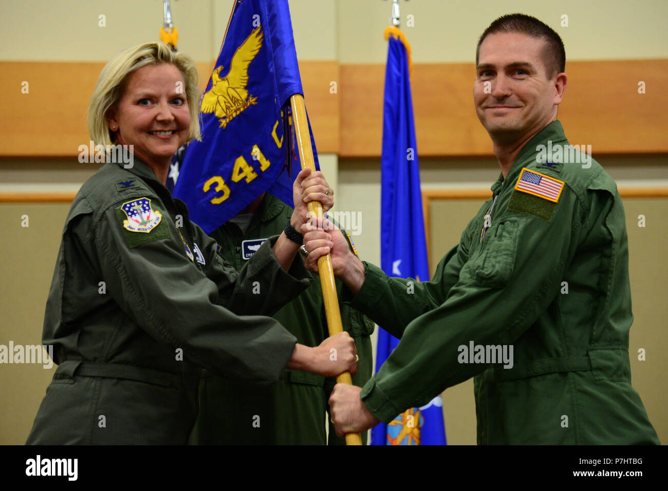 Col. Christopher Menuey, right, accepts command of the 341st Operations ...