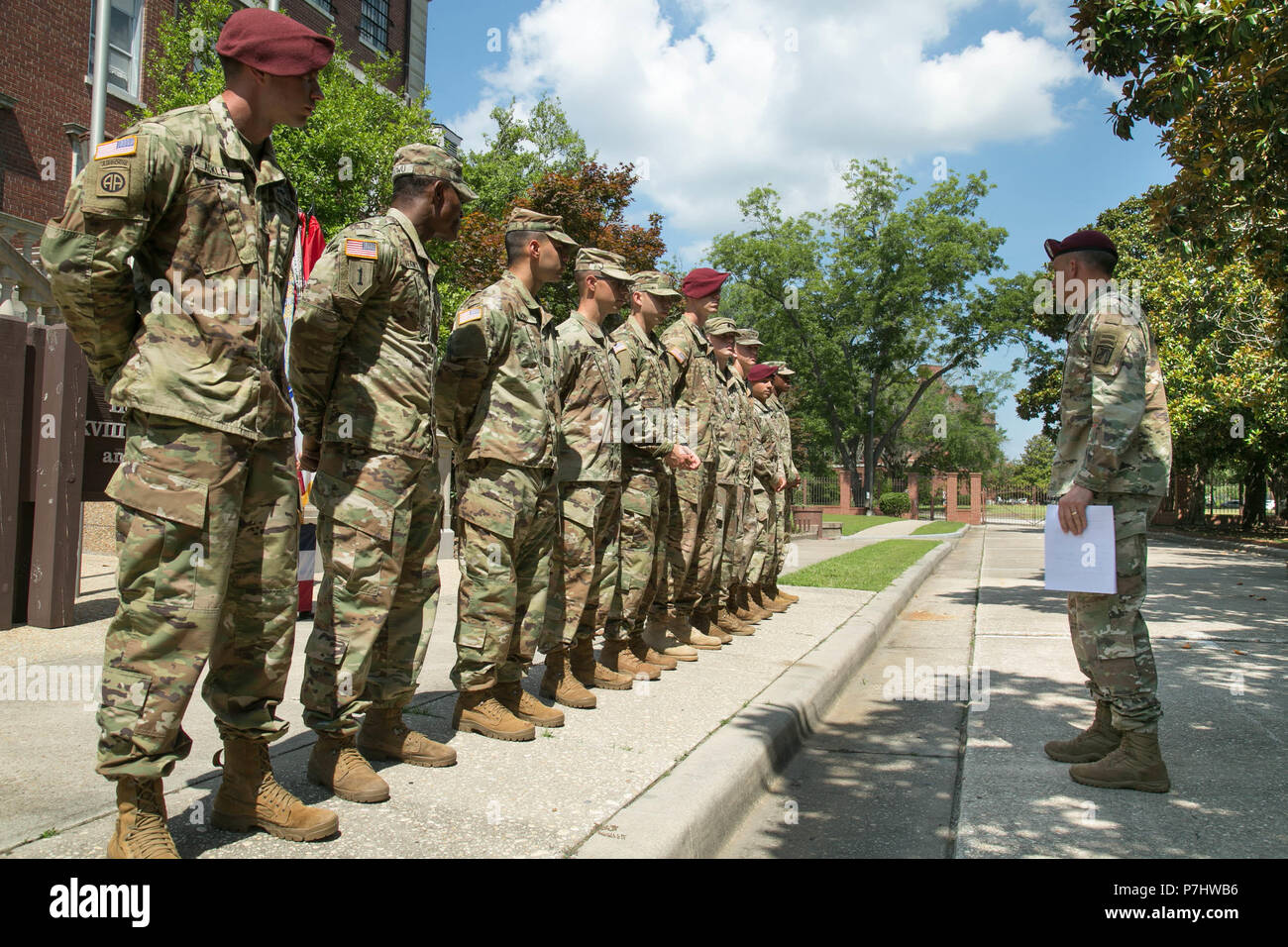 U. S. Army Command Sgt. Maj. Charles W. Albertson talks to the ...