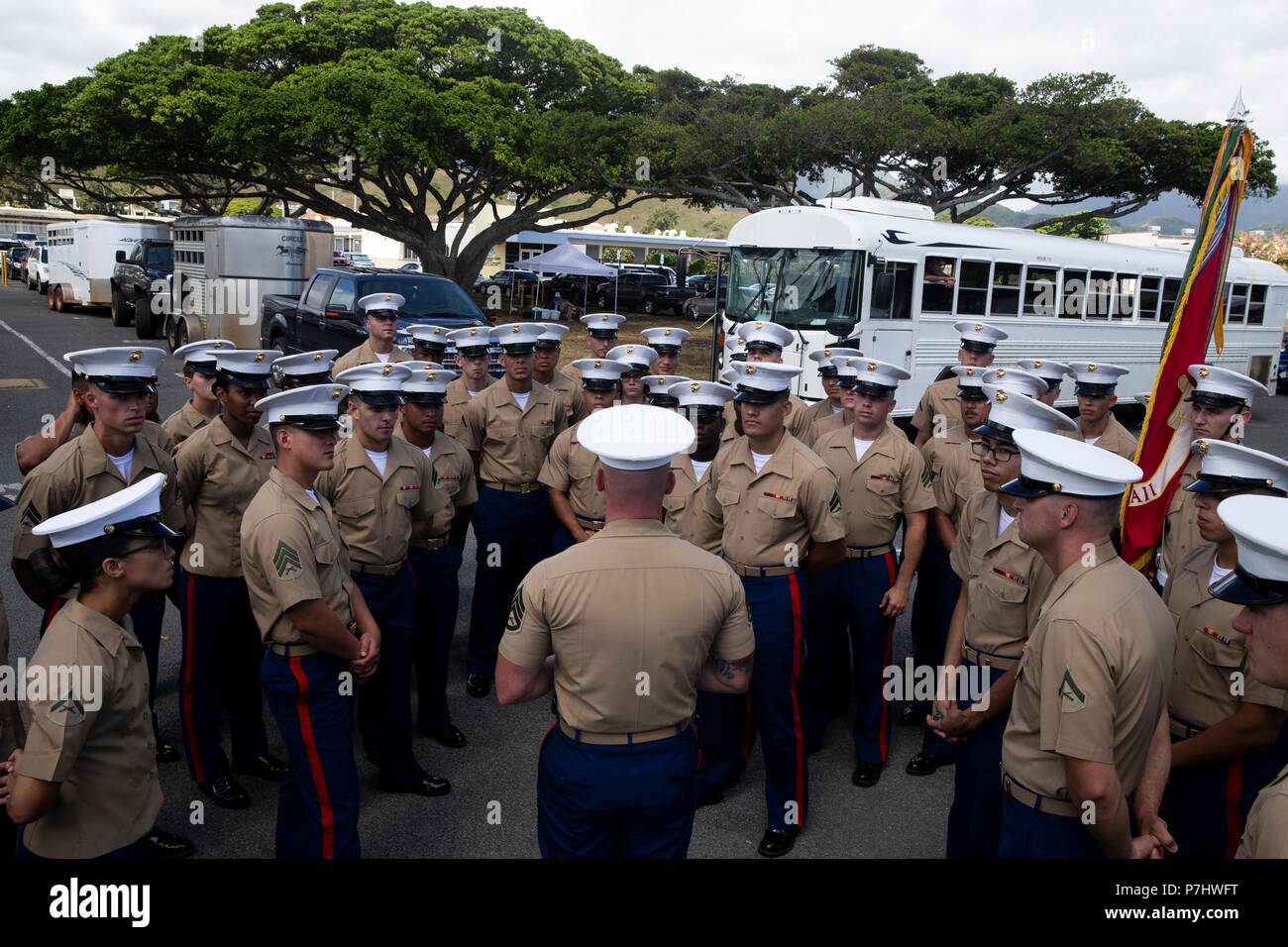 U.S. Marines with Headquarters Battalion, Marine Corps Base Hawaii ...