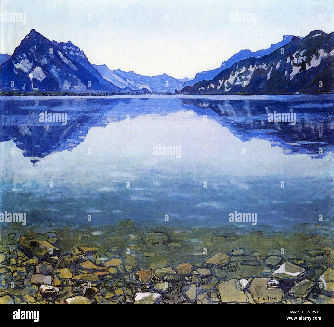 Hodler Ferdinand - Lake Thun Landscape Stock Photo - Alamy
